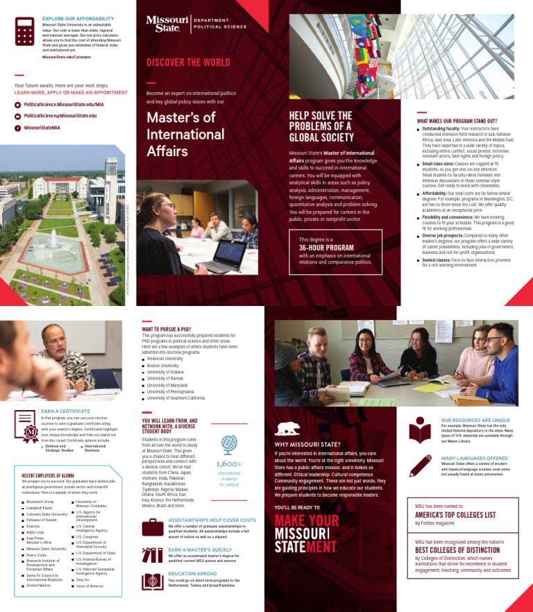 MSU MasterOfInternationalAffairs Brochure | PDF | The United States