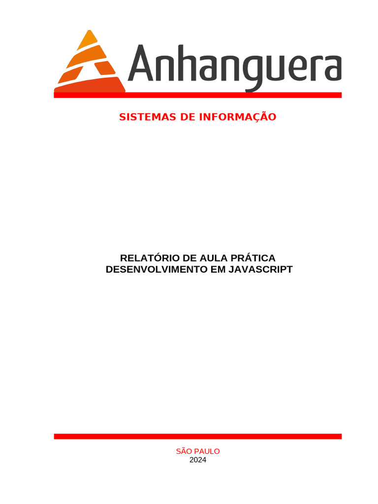 Relatório de Aula Prática - Desenvolvimento em Javascript | PDF | Script Java | Html