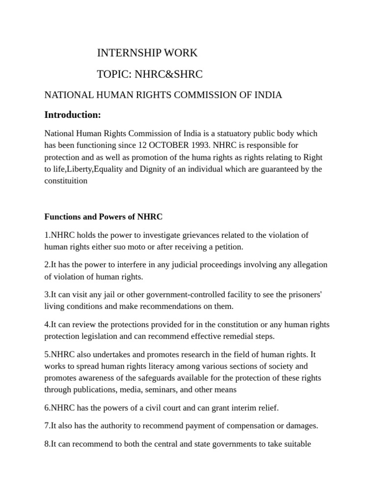 NHRC &SHRC | PDF | Human Rights | Judge