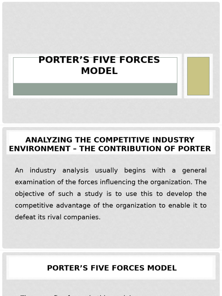 Lecture Note 4 Porter S Five Forces Model Pdf