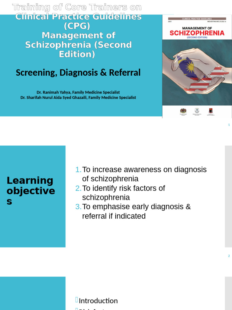 TM Management of Schizophrenia (2nd Ed.) 1. Screening, Diagnosis ...