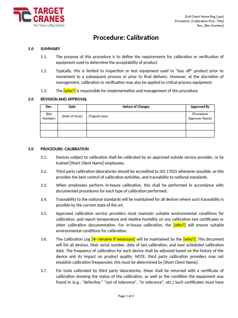 Calabration Procedure Pdf Calibration Verification And Validation