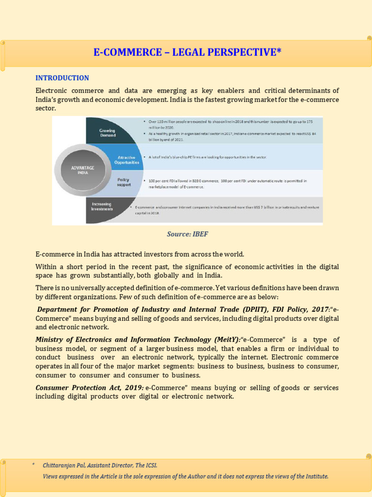 E-Commerce LegalPerspective | PDF | E Commerce | Commerce