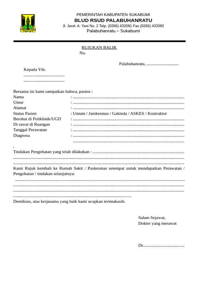 Form Rujuk Balik | PDF | Pengembangan Diri | Kesehatan Holistik