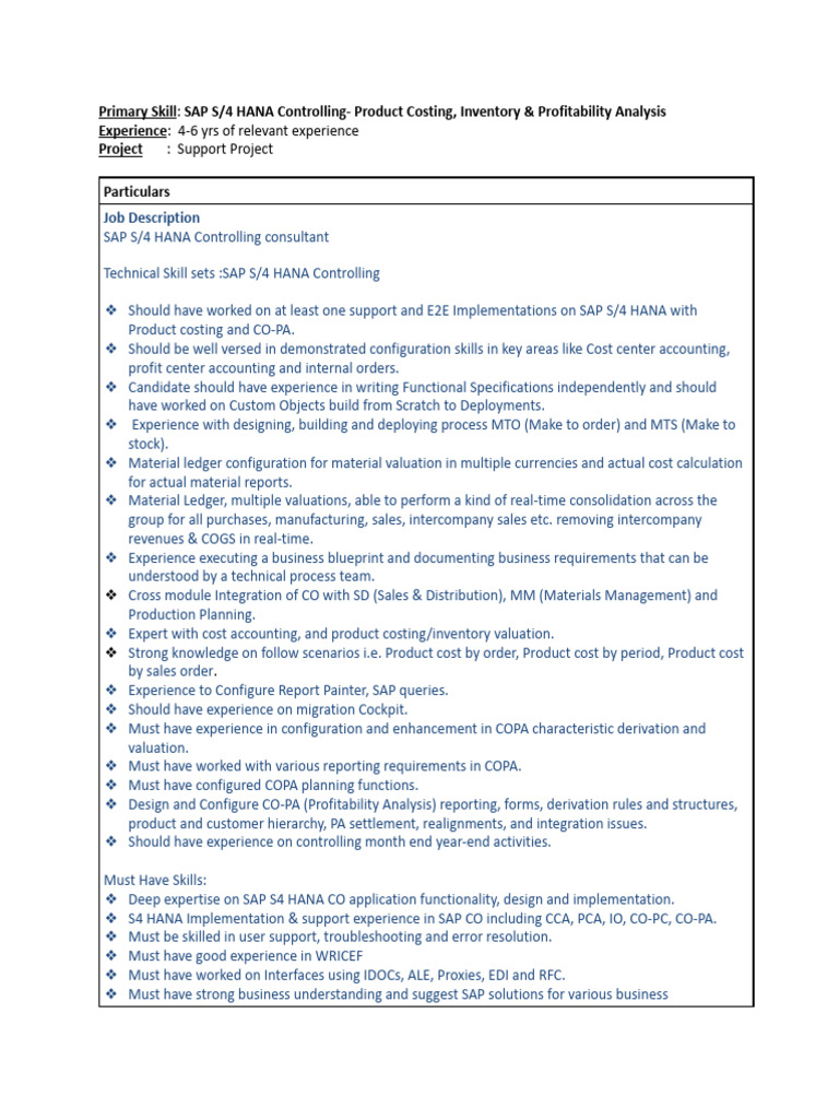 S4 HANA CO Product Costing - T8 | PDF | Valuation (Finance) | Business