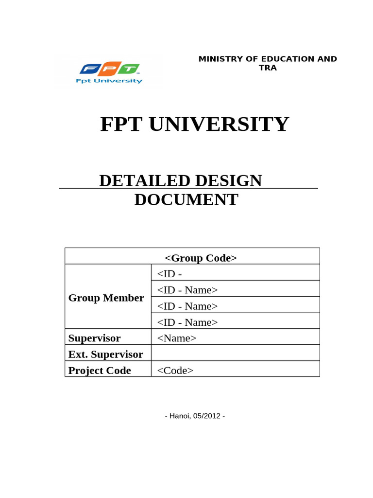 FPT University Detailed Design Document | PDF | Database Design | Databases