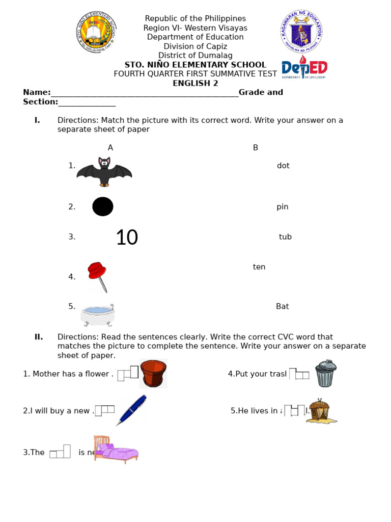 ENGLISH 4th Q First Summative Test | PDF | Language Arts & Discipline