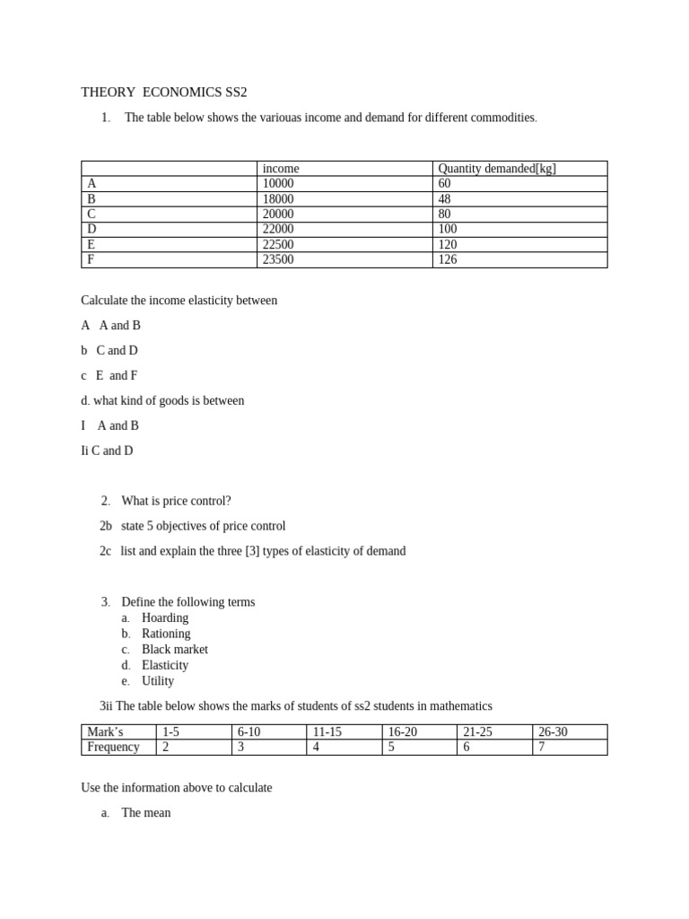 Theory Economics Ss2 Pdf