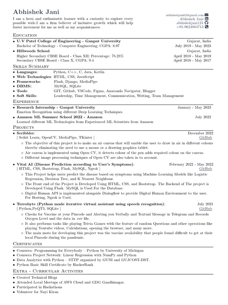 Abhishek Jani Resume | PDF | Computing | Software Engineering