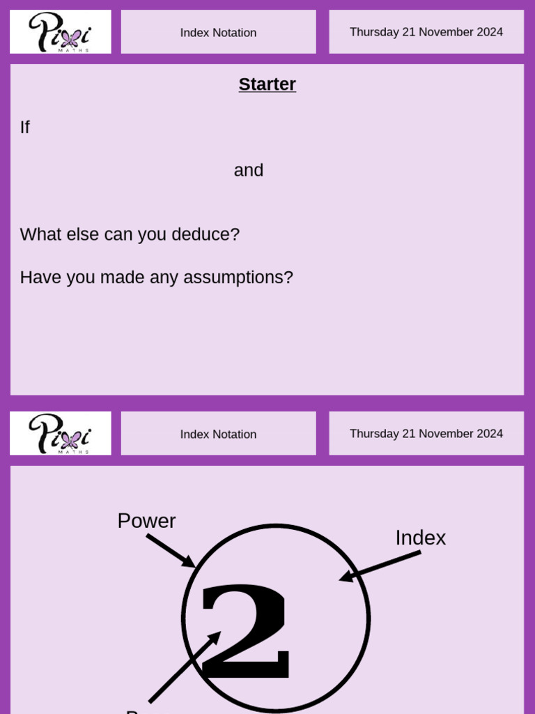 Index Notation Pdf Multiplication Numbers