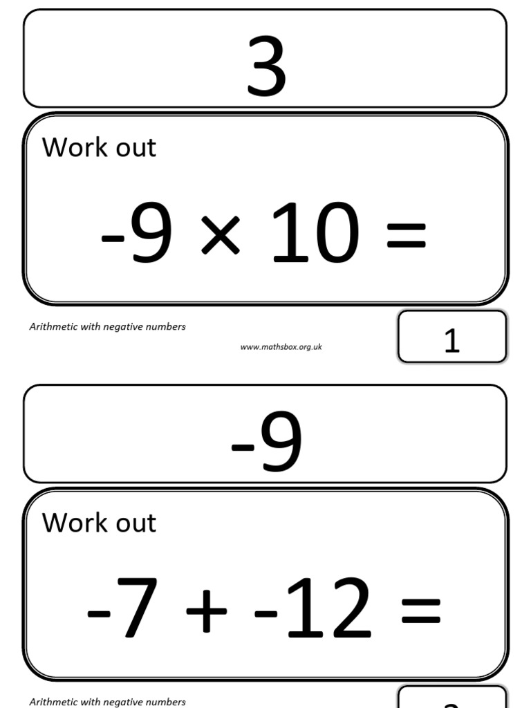 Negative Numbers Treasure Hunt | PDF | Arithmetic | Mathematics