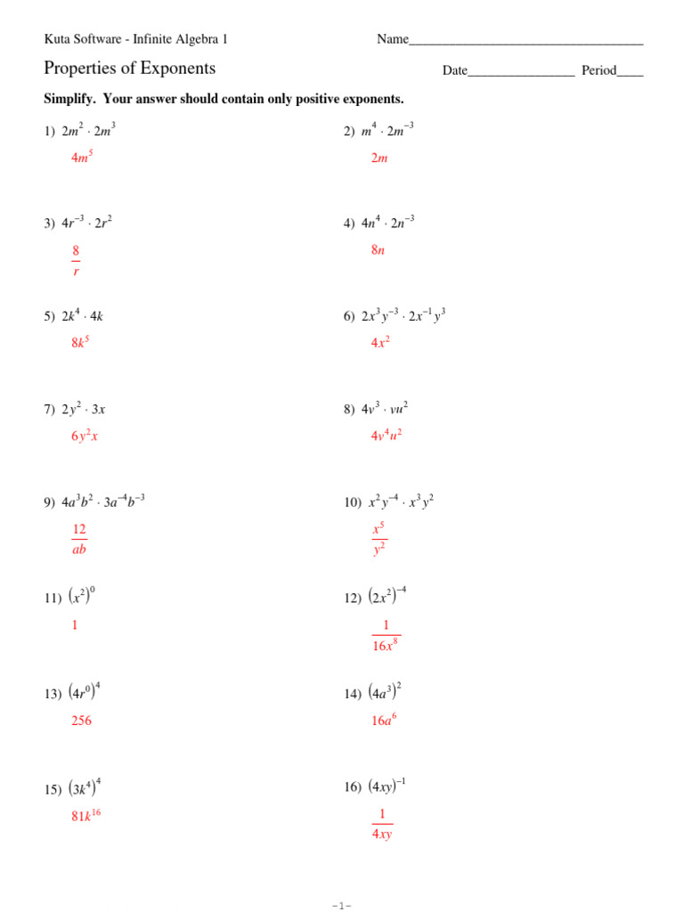 Properties of Exponents - 2 | PDF