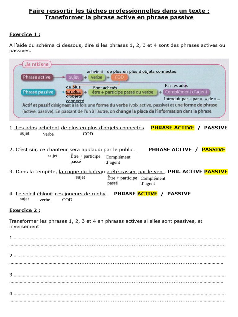 Phrase Active Passive Correction | PDF