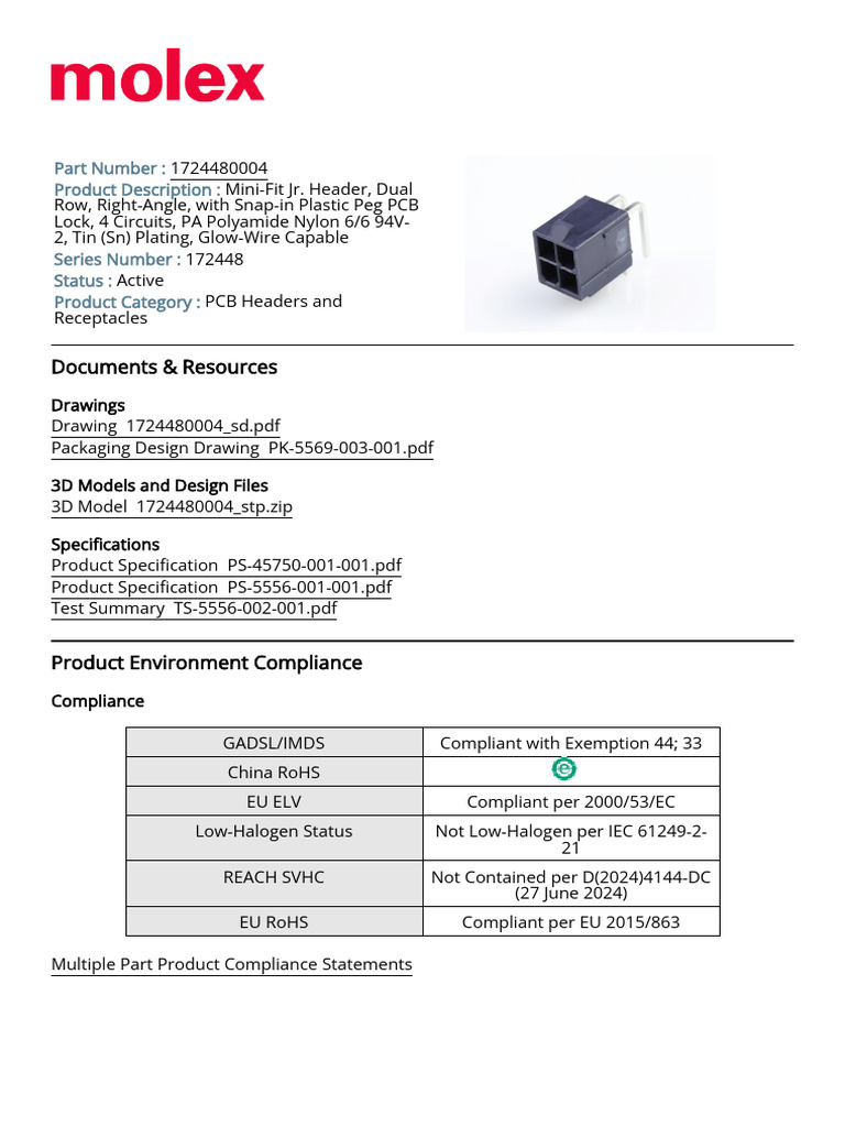 Documents & Resources: Part Number: Product Description | PDF | Printed ...