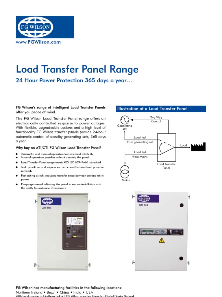 FG Wilson Load Transfer Panels Overview | PDF | Switch | Mains Electricity