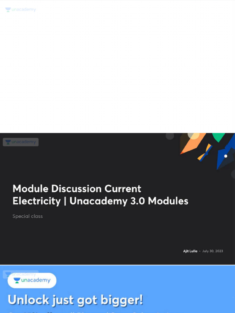 Module Discussion Current Electricity Unacademy 30 Modules With Anno | PDF