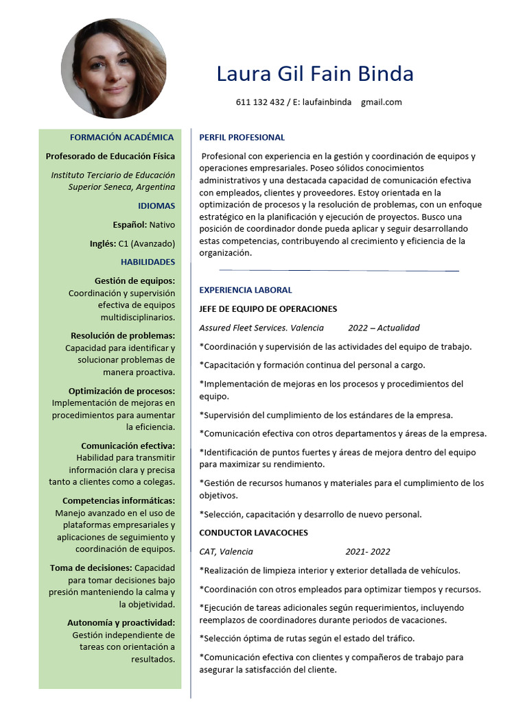 CV Laura | PDF | Gestión de recursos humanos | Business