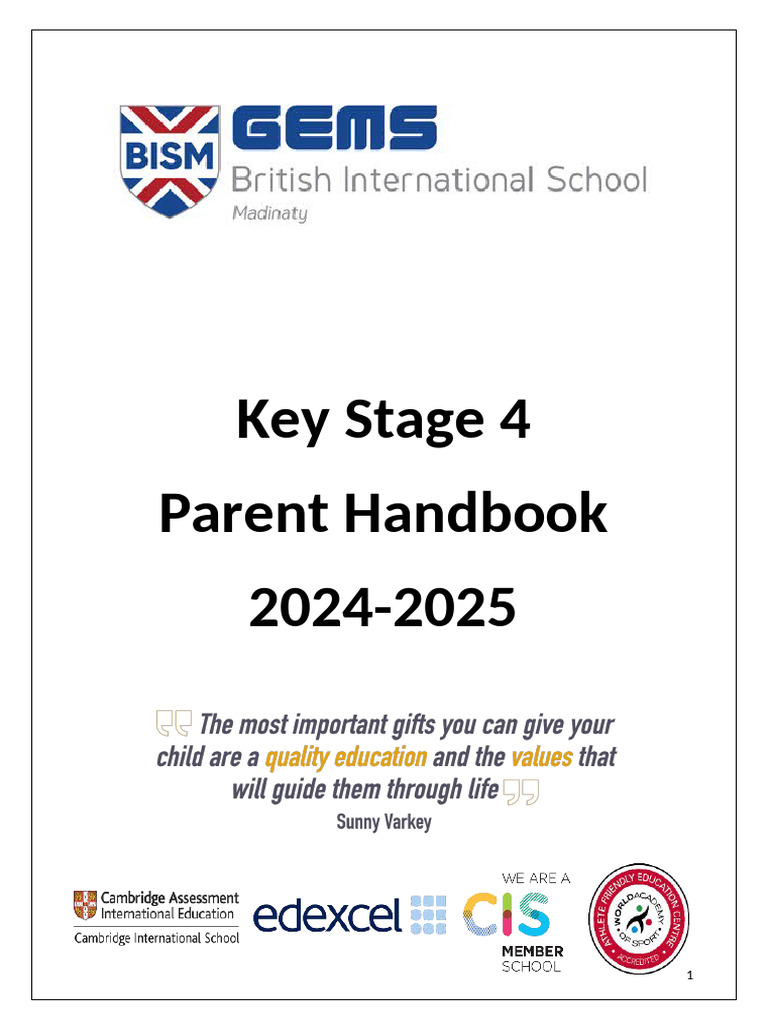 KS4 Parent Handbook 2024-2025 | PDF | Bullying | Teachers