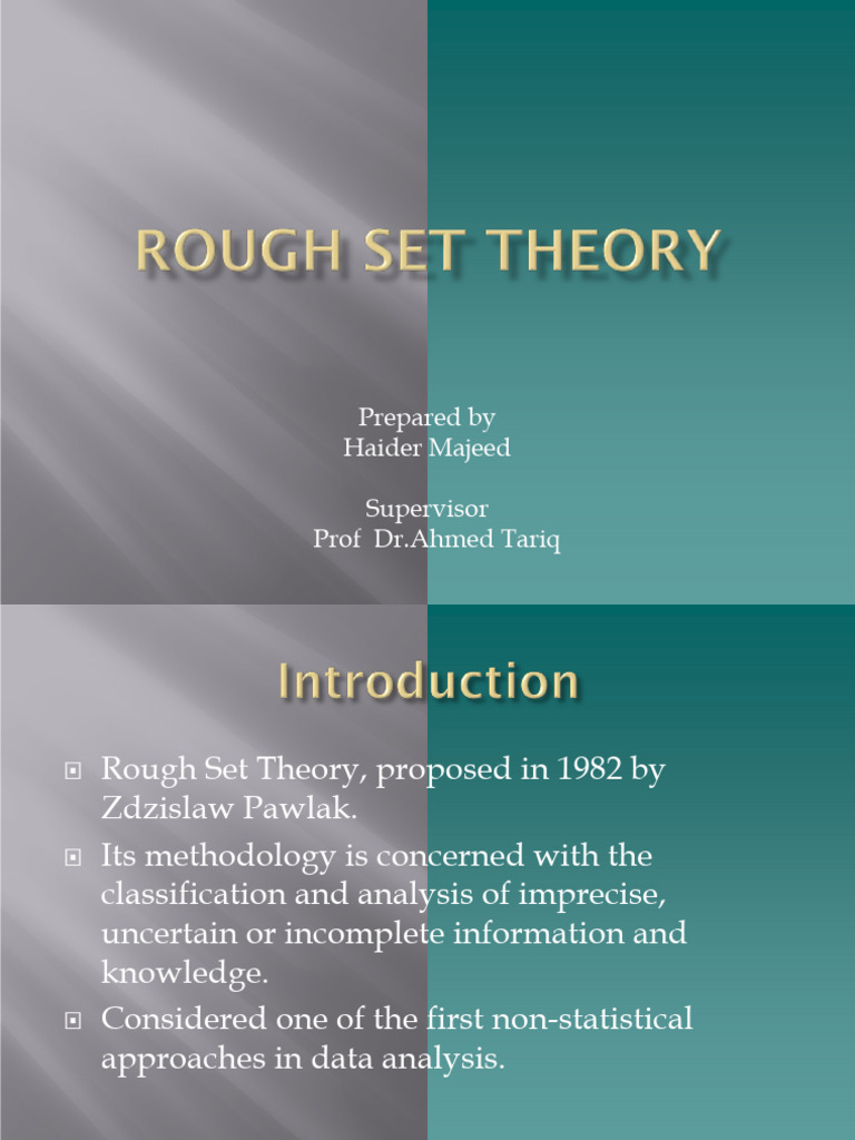 08-Rough Set Theory-Haider - New3 | PDF | Mathematical Logic ...