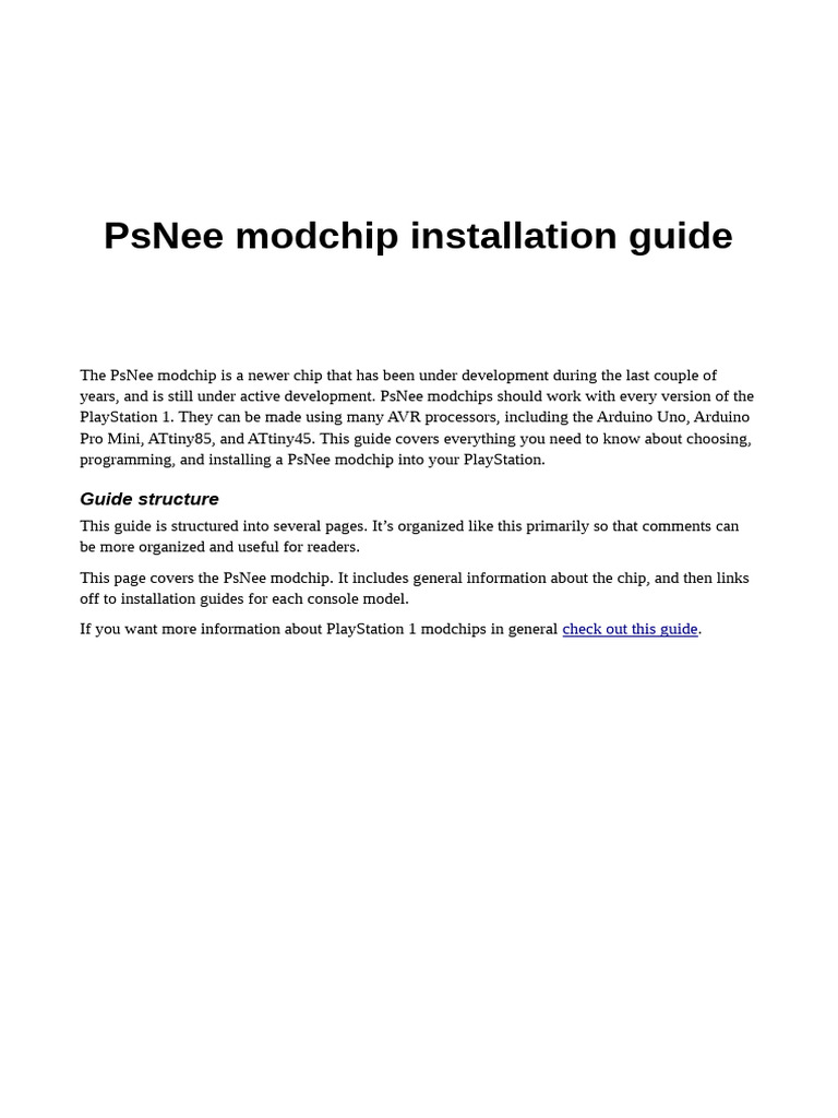PsNee Modchip Installation Guide | PDF | Computing | Computer Engineering