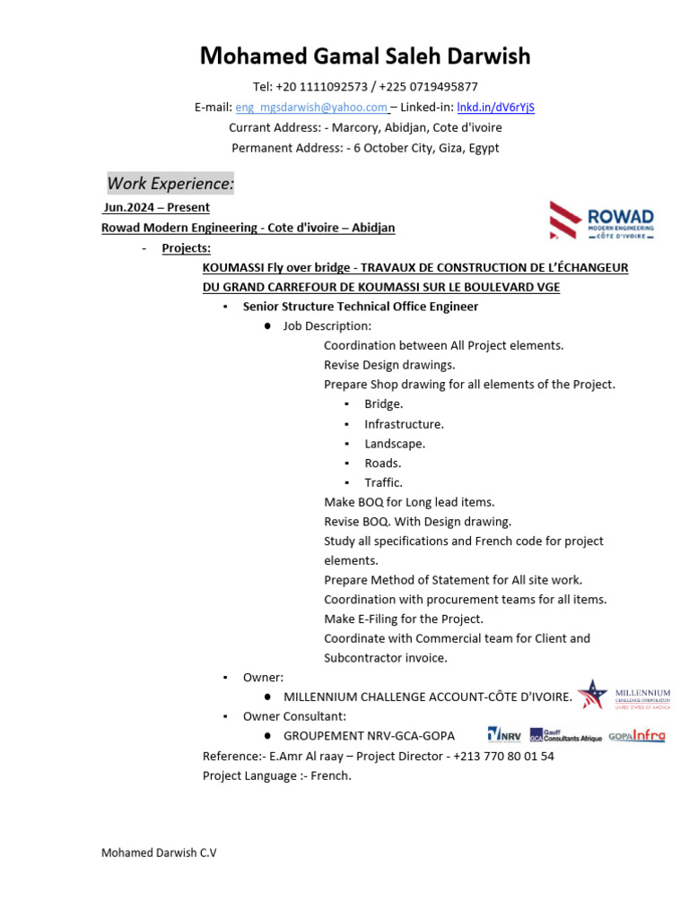 Mohamed Darwish C.V | PDF