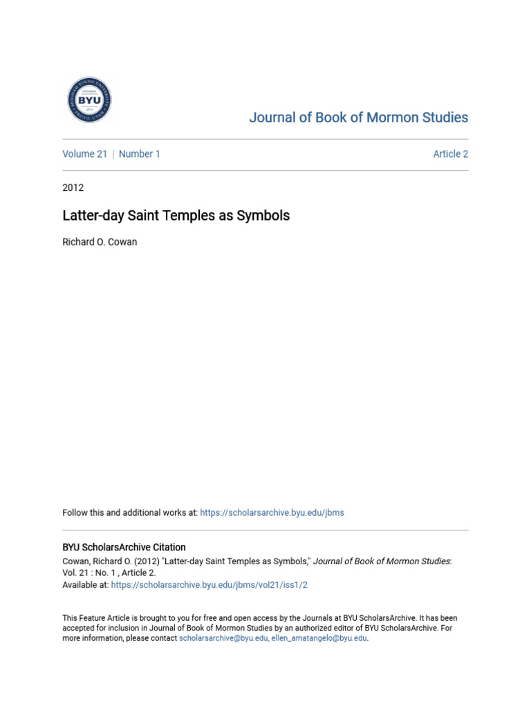 Latter-Day Saint Temples With Symbols - Explained | PDF | The Church Of ...