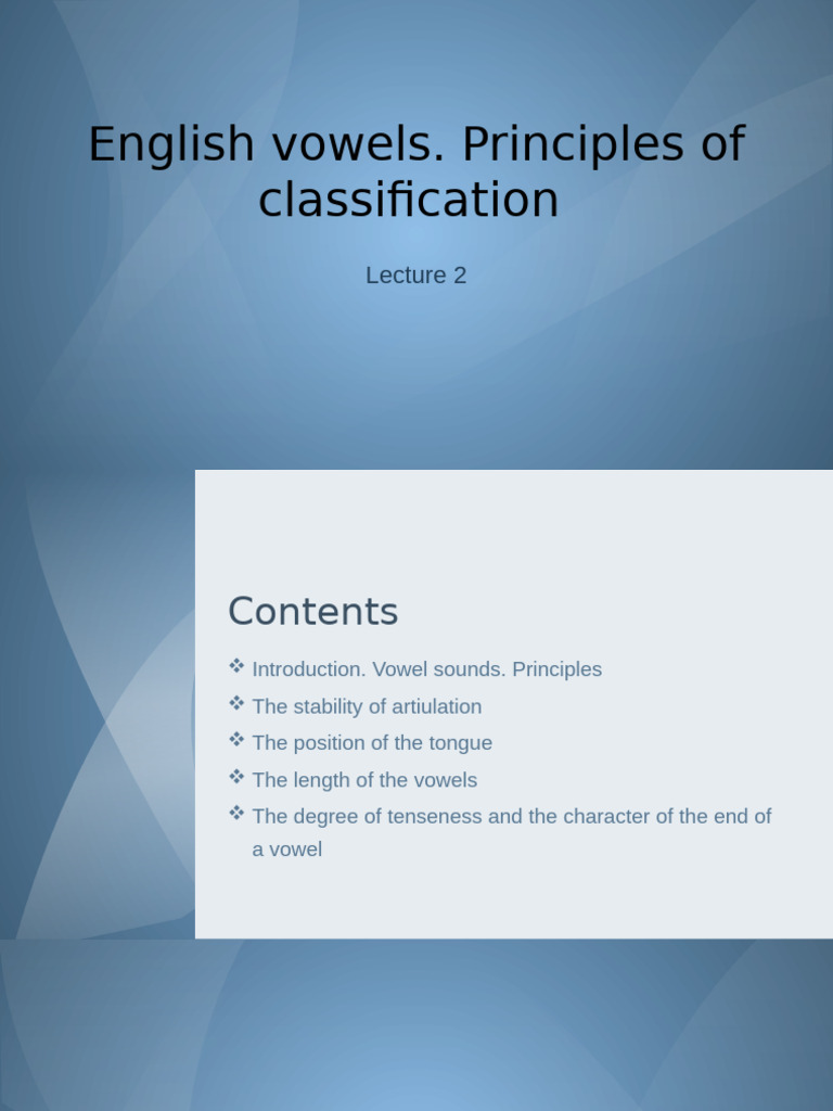Vowel Classification | PDF | Vowel | Languages
