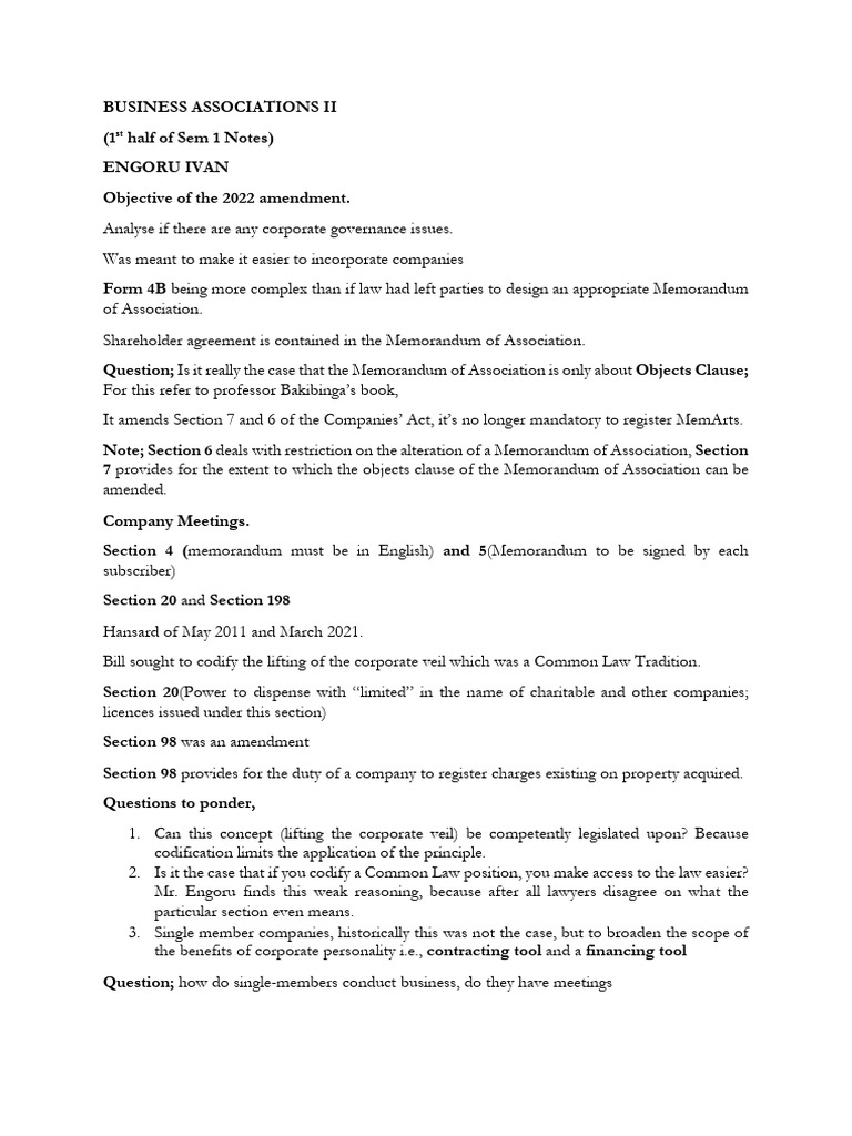 BUSINESS ASSOCIATIONS Engoru | PDF | Audit | Guarantee