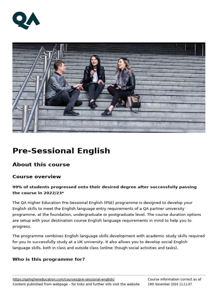 Pre-Sessional-English JN | PDF | Lecture | International English ...