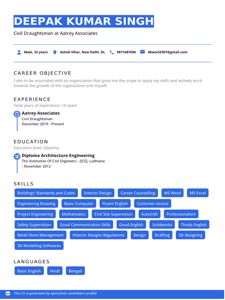Deepak Kumar Singh - Resume - Apna | PDF | Art