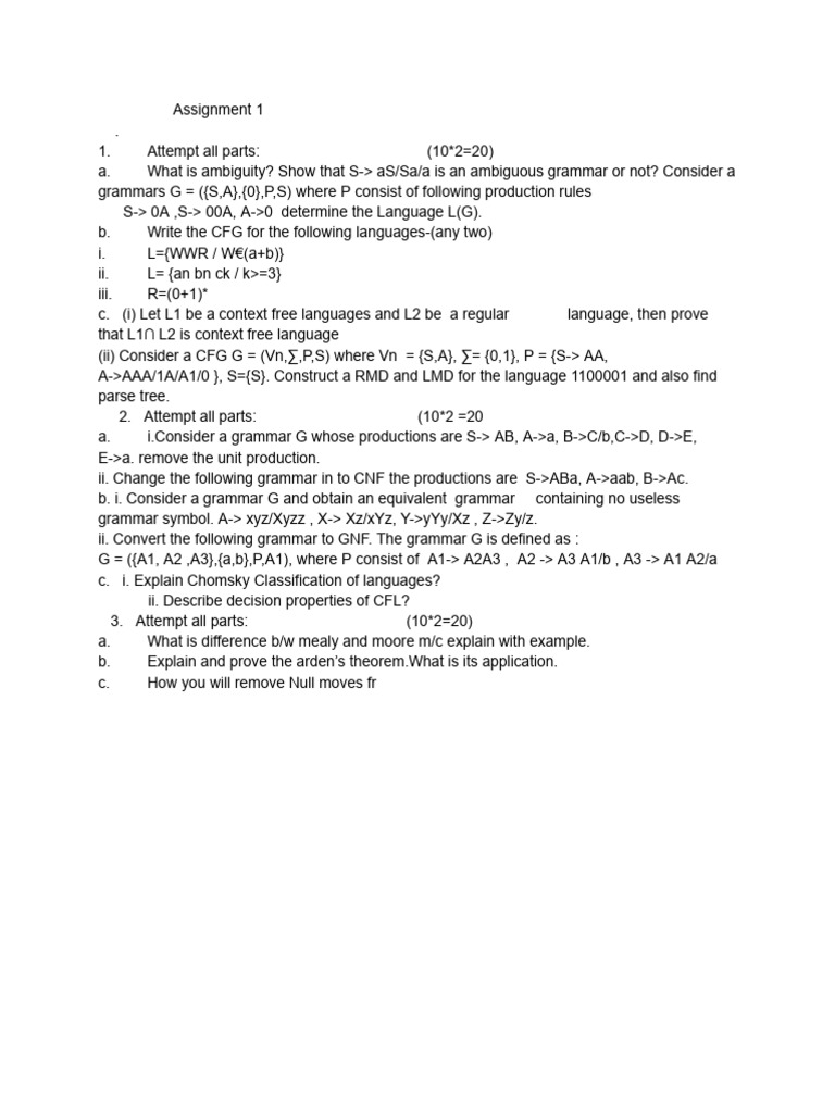 TOC Assignment 1 | PDF | Teaching Methods & Materials