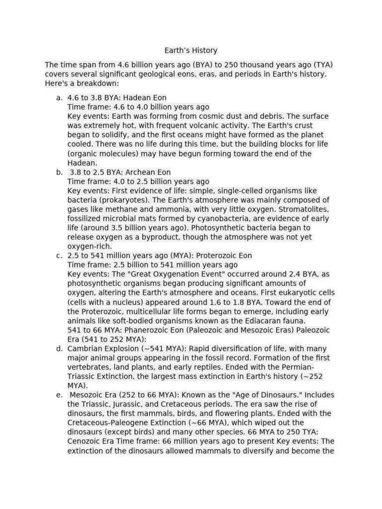 Earths History | PDF | Nature | Earth Sciences