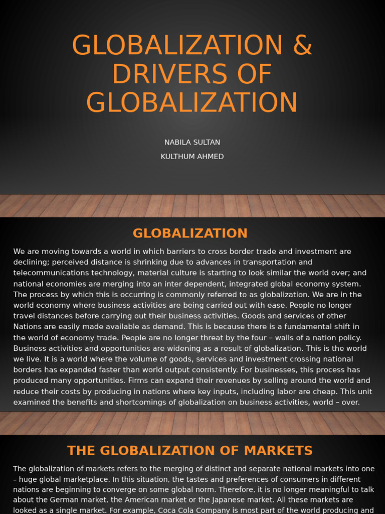 Drivers of Globalization Explained | PDF | Globalization | Corporate ...