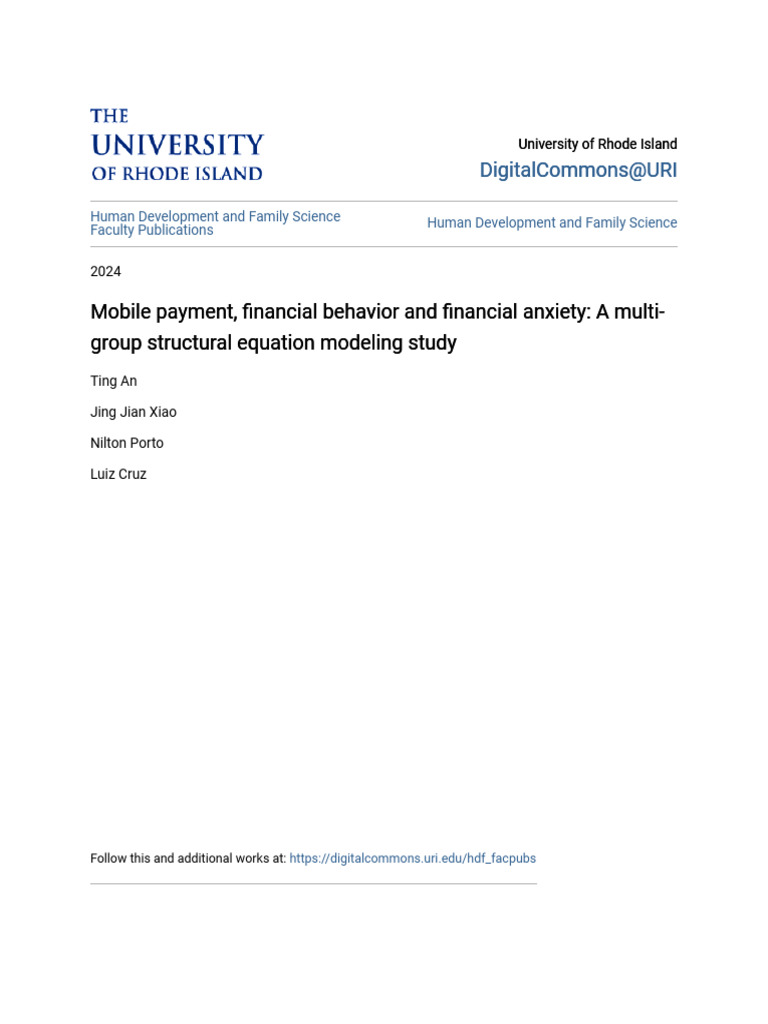 Mobile Payment Financial Behavior and Financial Anxiety - A Multi | PDF ...