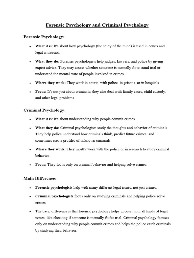 Forensic Psychology and Criminal Psychology | PDF | Psychology | Crimes