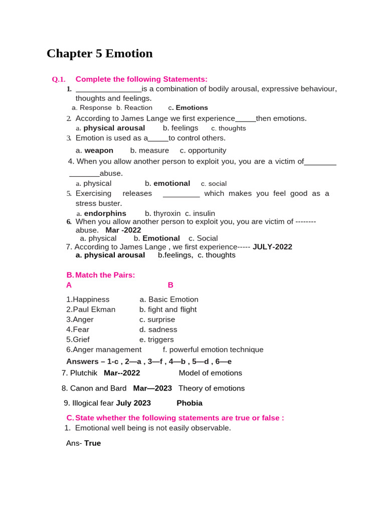 Understanding Emotions and Responses | PDF | Emotions | Anger