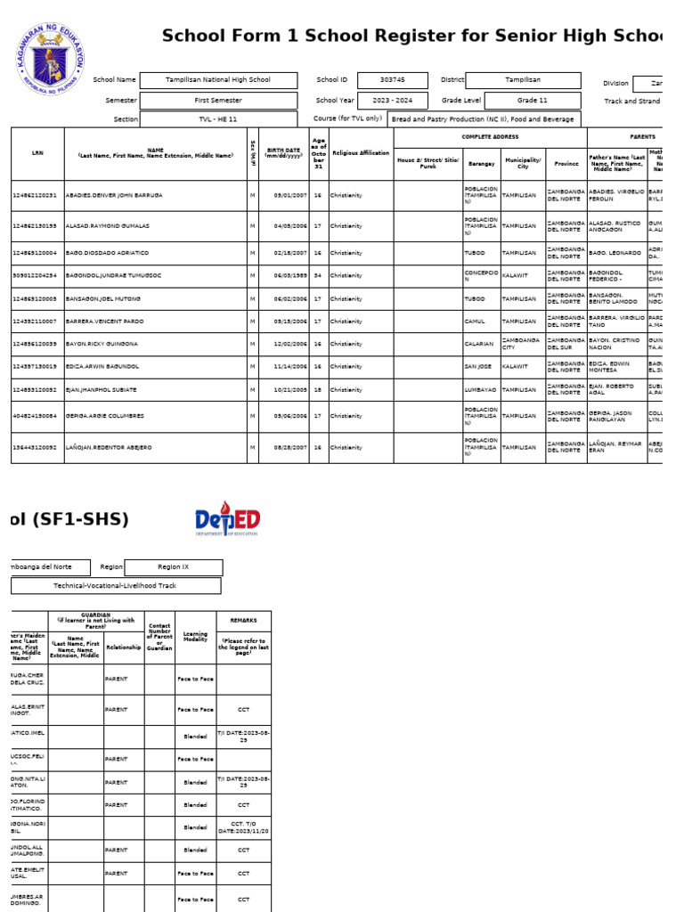 School Form 1 (SF 1) | PDF