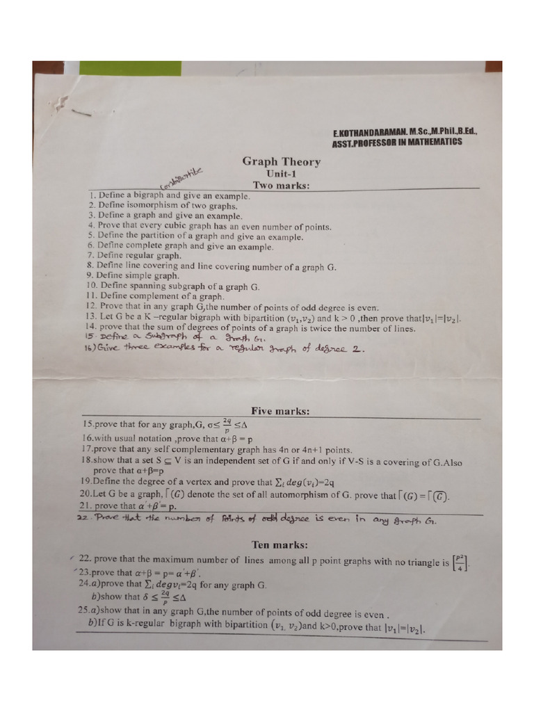 Graph Theory 1 | PDF