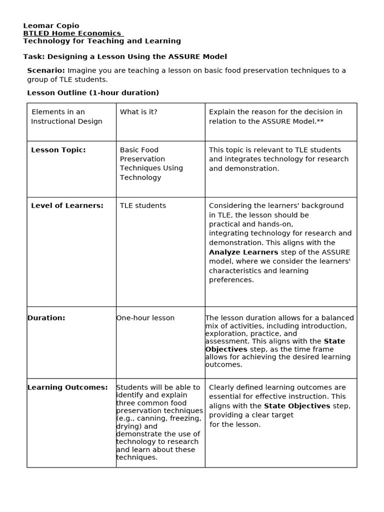 Assure | PDF | Food Preservation | Learning
