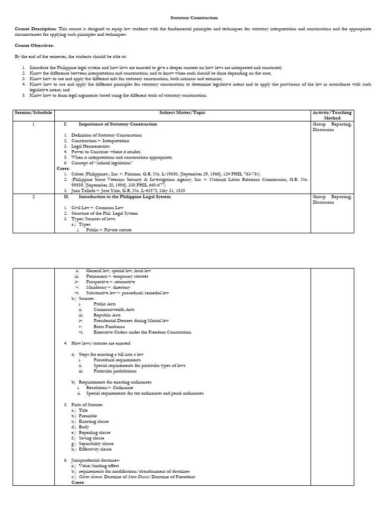 Agpalo's Statutory Construction 2024 Guide | PDF | Repeal | Statutory ...