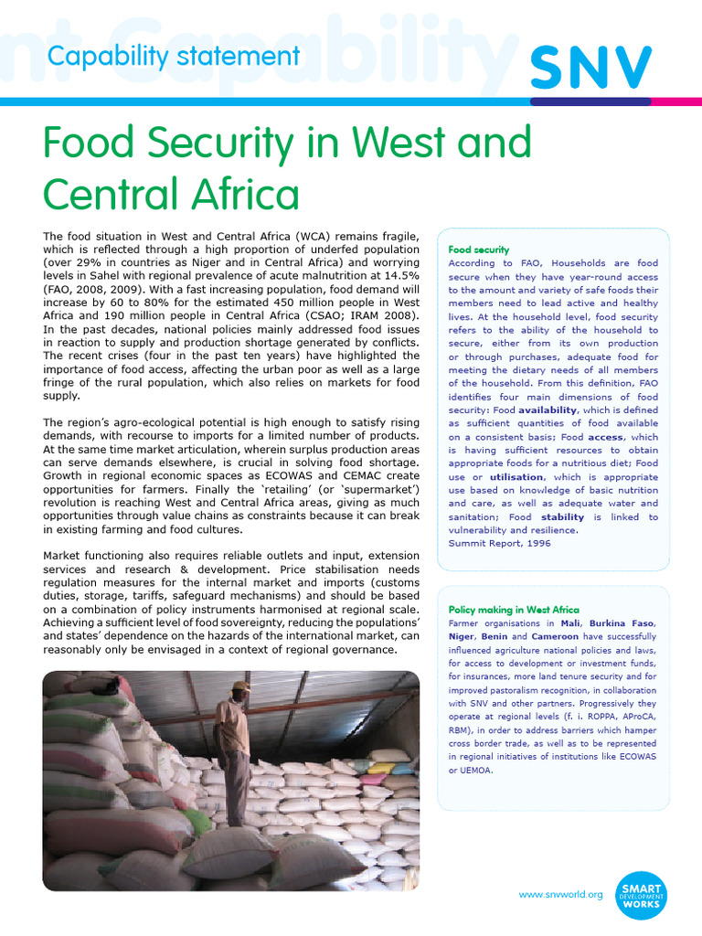 SNV Food Security Capability Statement in West and Central Africa | PDF ...