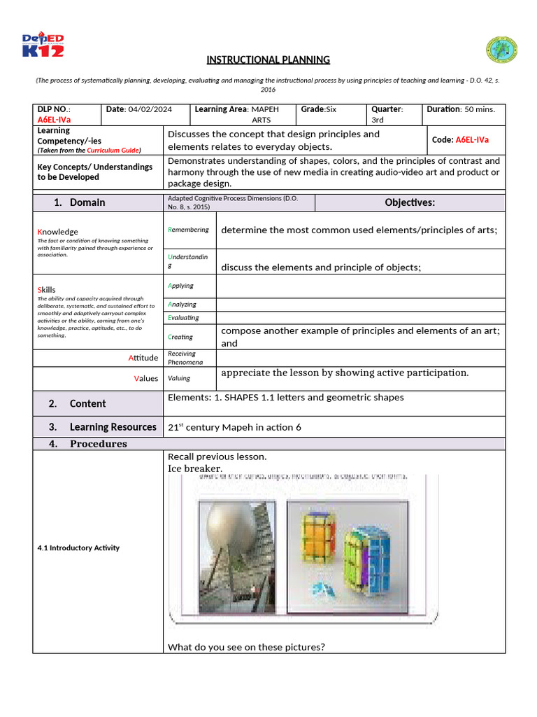 04 02 2024 Mapeh Arts Pdf Learning Knowledge