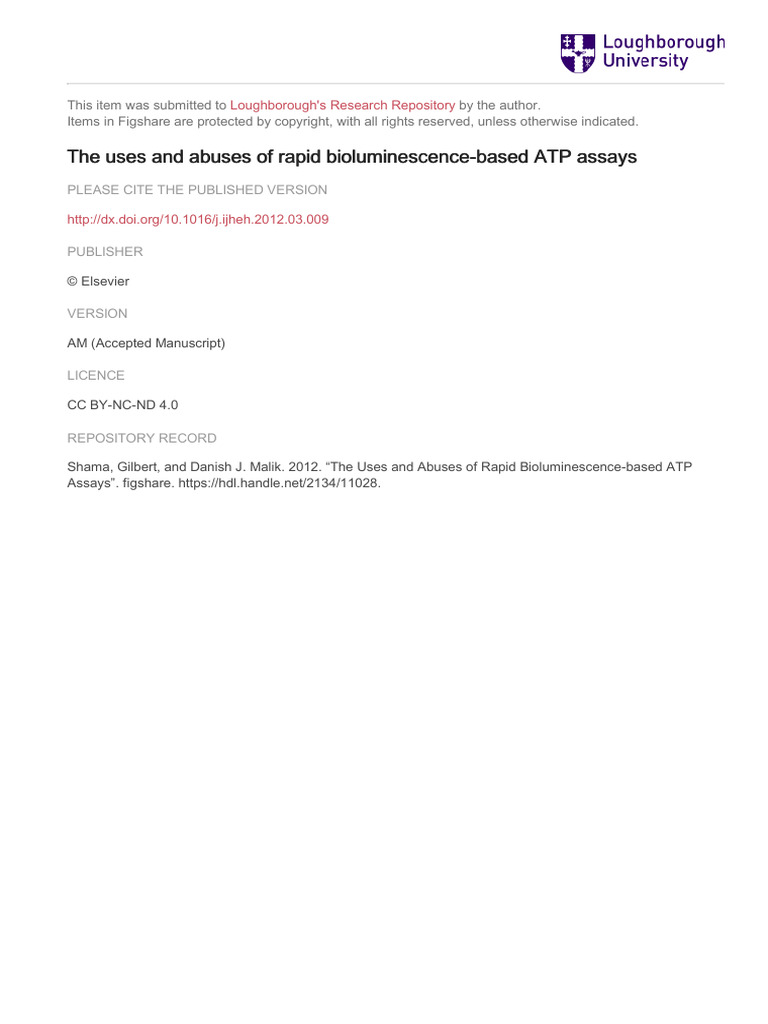 The Uses and Abuses of Rapid Bioluminescence-Based ATP Assays ...