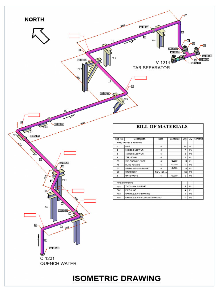 Isometric Drawing - Proposed Rerouting | PDF | Pipe (Fluid Conveyance ...