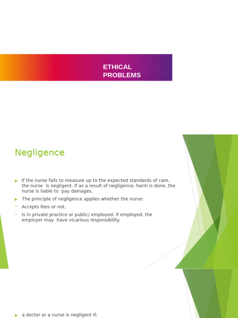 ethical problems | PDF | Nursing | Negligence