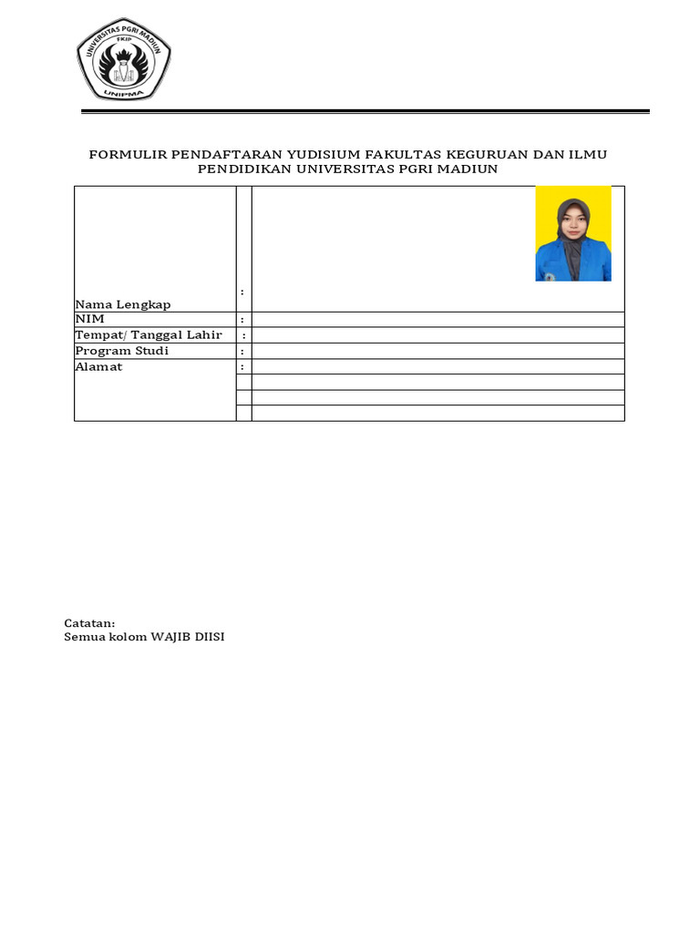 Formulir Pendaftaran Yudisium Dan Kuesioner | PDF