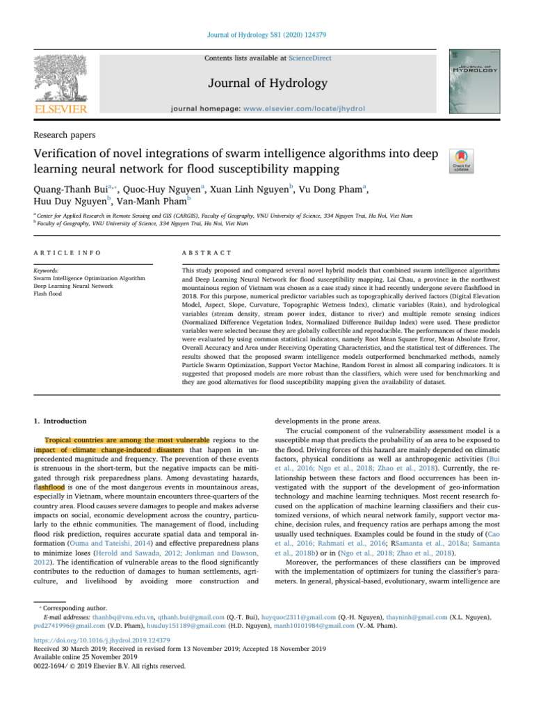 Integrations of Swarm Intelligence Algorithms | PDF | Topography | Flood