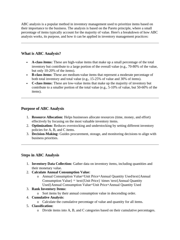 Abc System | PDF | Inventory | Business