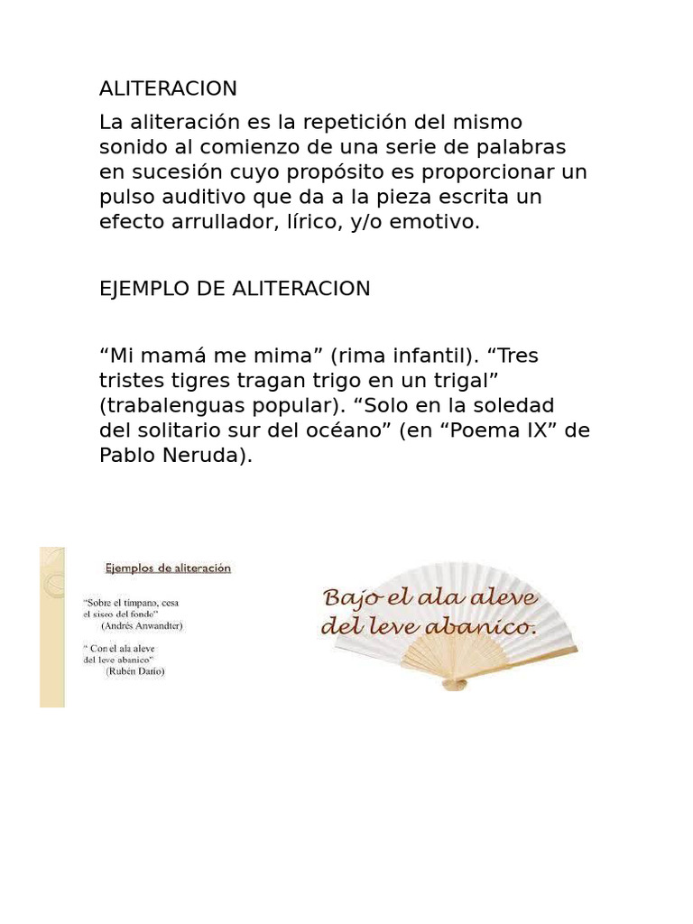 Ejemplos y Definición de Aliteración | PDF | Poesía
