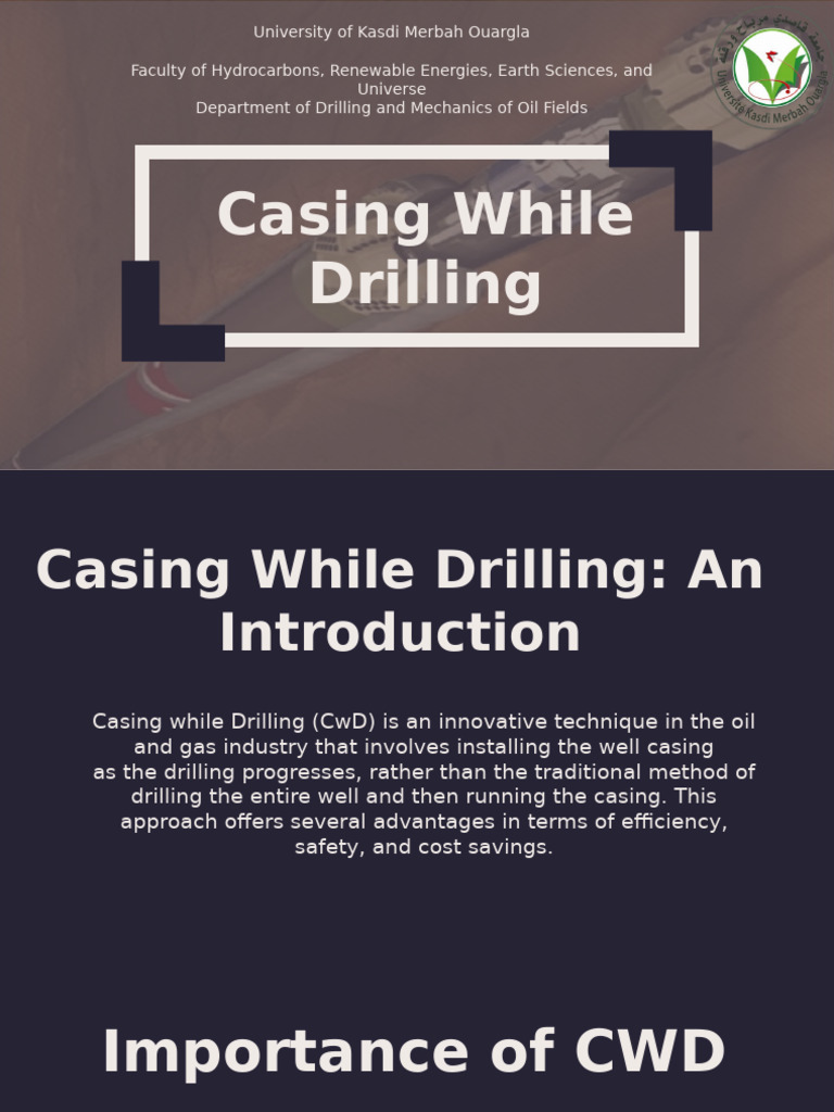 CWD | PDF | Casing (Borehole) | Oil Well